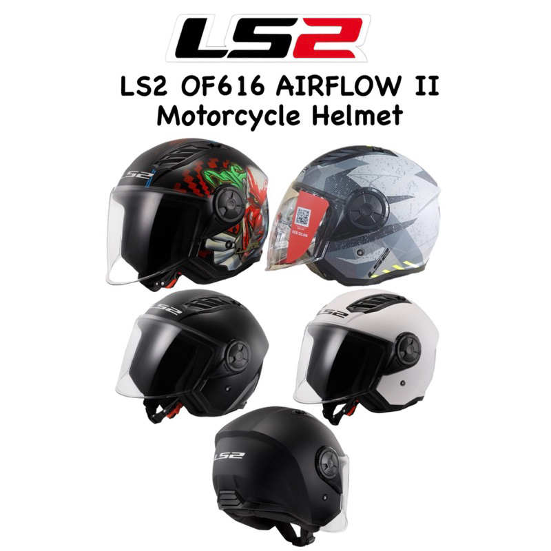 LS2 OF616 AIRFLOW II Motorcycle Helmet | Shopee Singapore