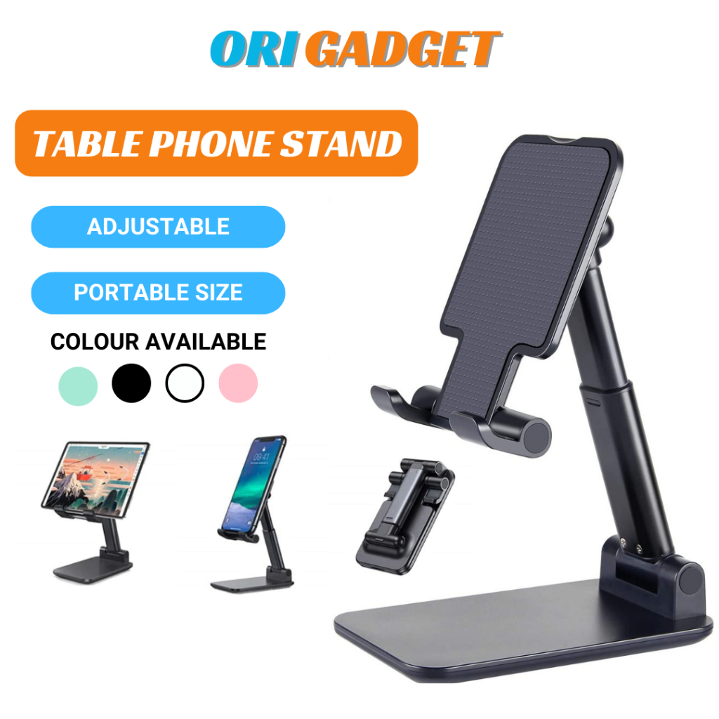 Foldable Phone Stand Adjustable Height Multiple Angle Desktop Tablet ...