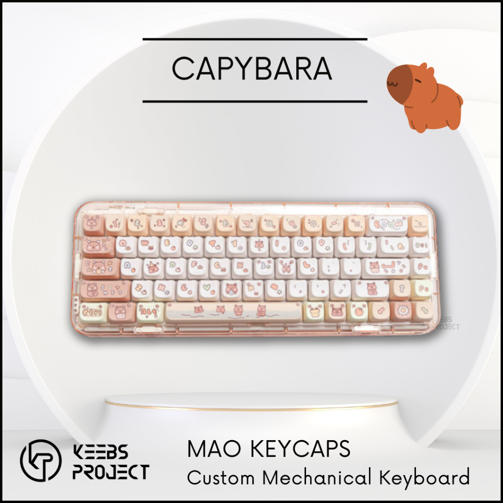 Capybara MAO Profile Cute Cat Ears Keycaps for Mechanical Keyboard fit ...