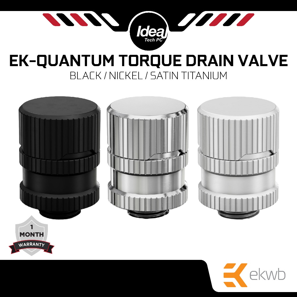 EKWB EK-Quantum Torque Drain Valve | Black | Satin Titanium | Nickel ...