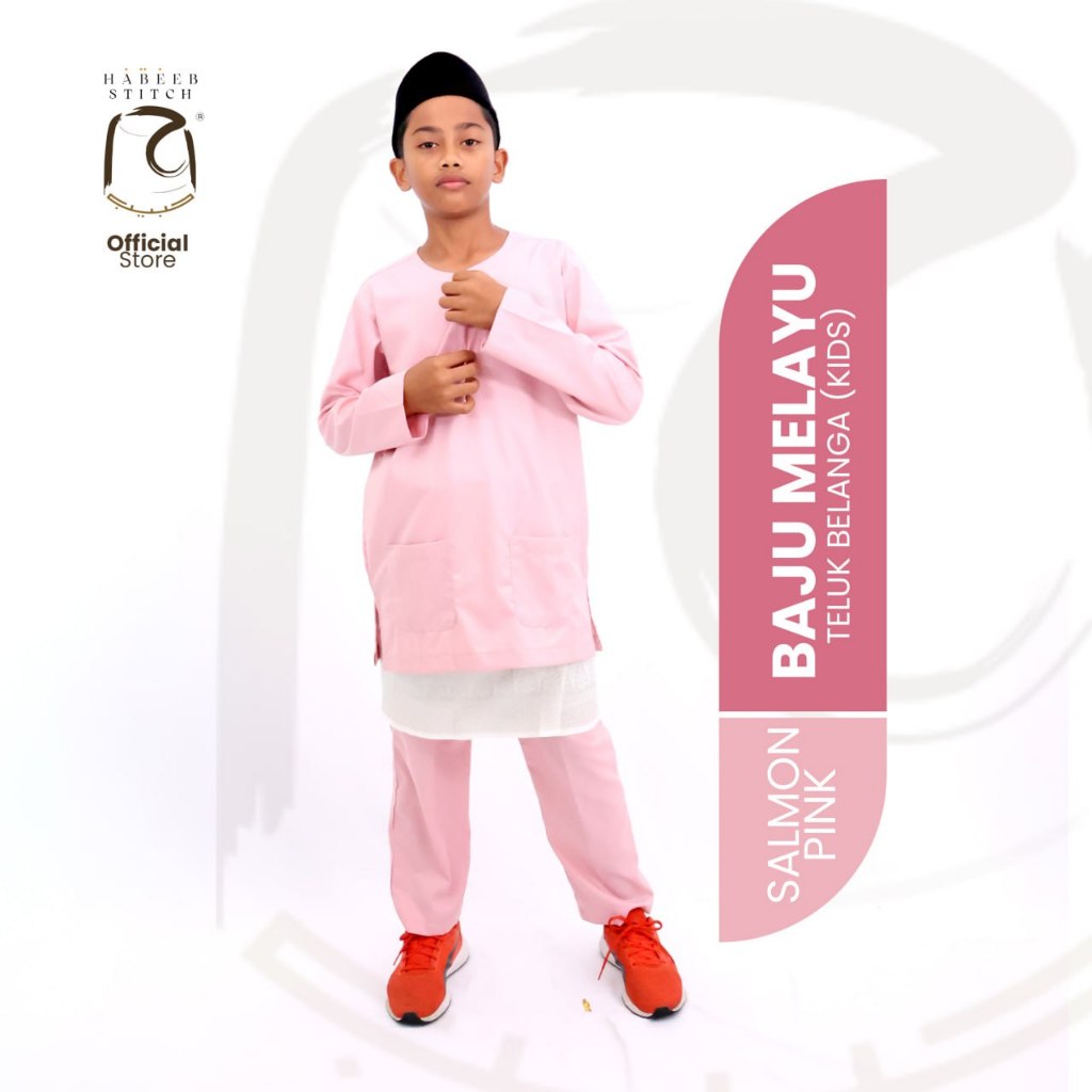Baju MALAY TELUK BELANGA HABEEB STITCH 2024 (SALMON PINK/KIDS) | Shopee ...
