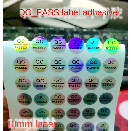 QC PASS sticker 192 pcs Hologram PET paper label product certification ...