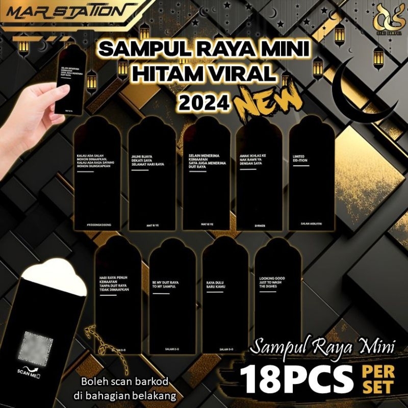 Sampul Mini Hitam Qoute Viral 18pcs | Shopee Singapore