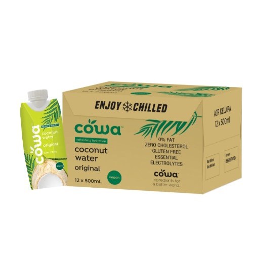 【CARTON】Cowa Coconut Water - 100% Natural 330ml (12unit) | Shopee Singapore