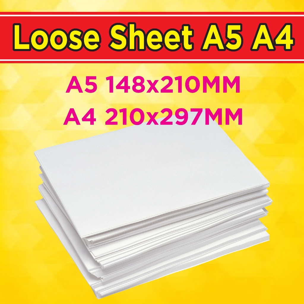 A5 / A4 LOOSE SHEET PAPER - WHITE 白纸 100, 150, 250张 | Shopee Singapore