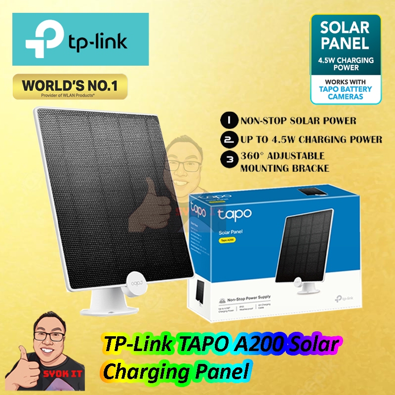 TP-Link Tapo A200 Solar Charging Panel for Battery Powered Rechargeable ...