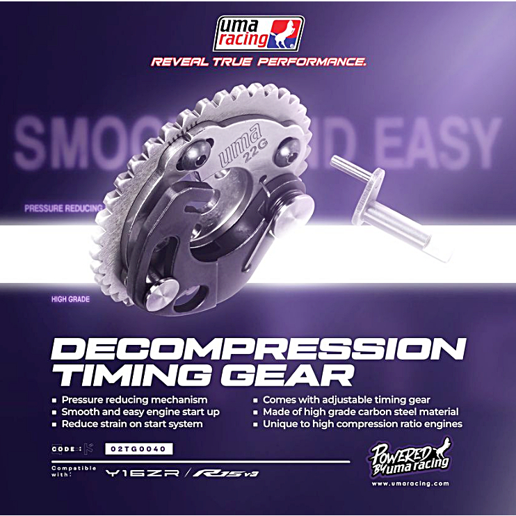 UMA Racing Decompression Timing Gear Y15ZR Y16ZR R15 V3 NVX NMAX V1 V2 ...