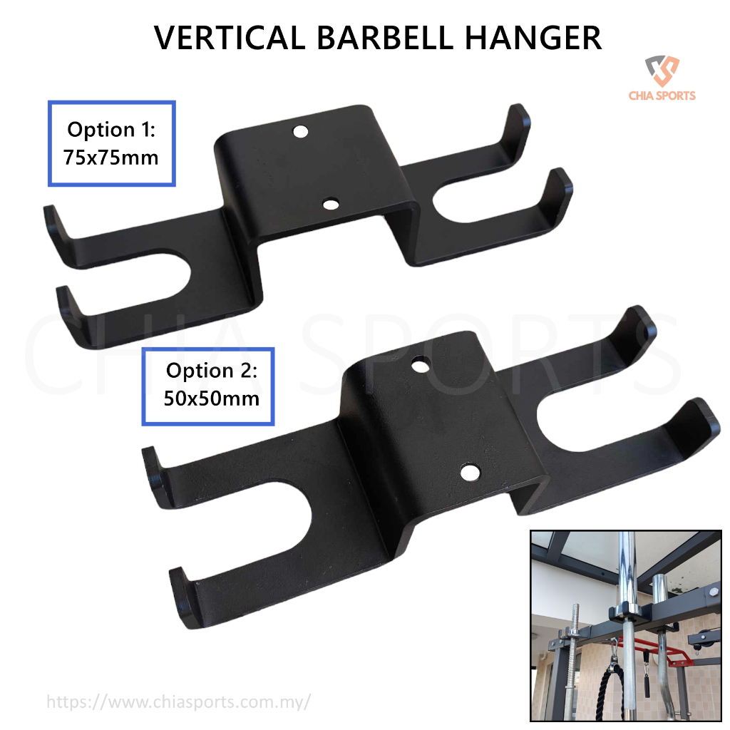Vertical Barbell Hanger 50x50 75x75 Hanging Rack 2 Bars Space Saving ...