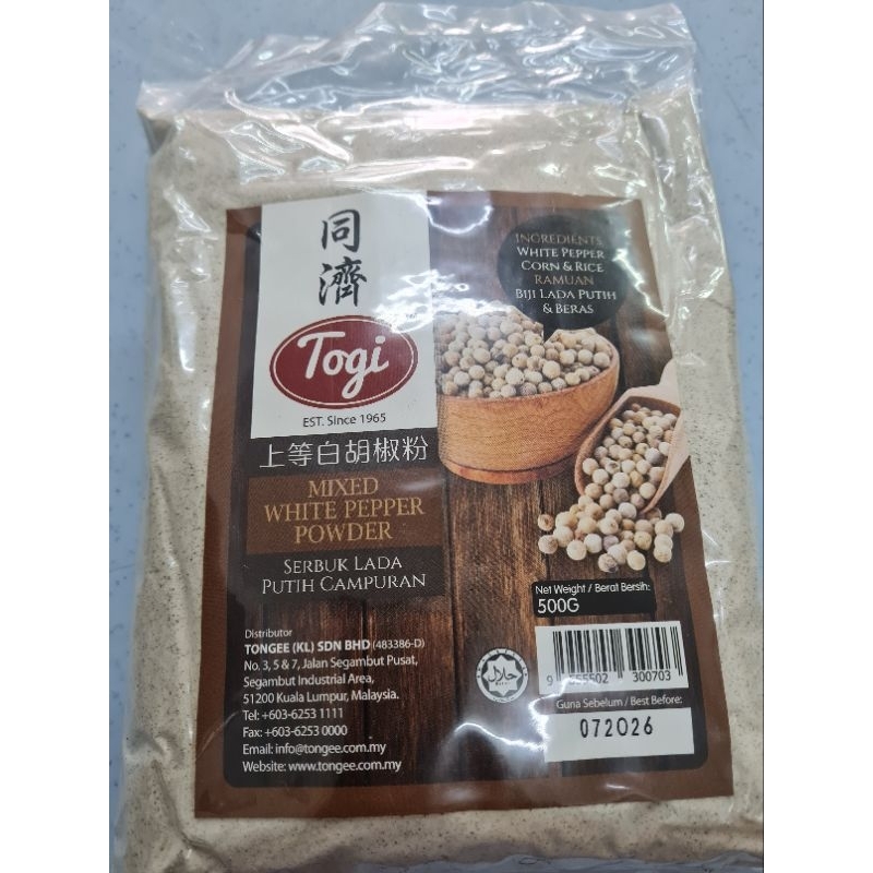 Togi Mixed White Pepper Powder 500g (Exp Date :07/2026) | Shopee Singapore