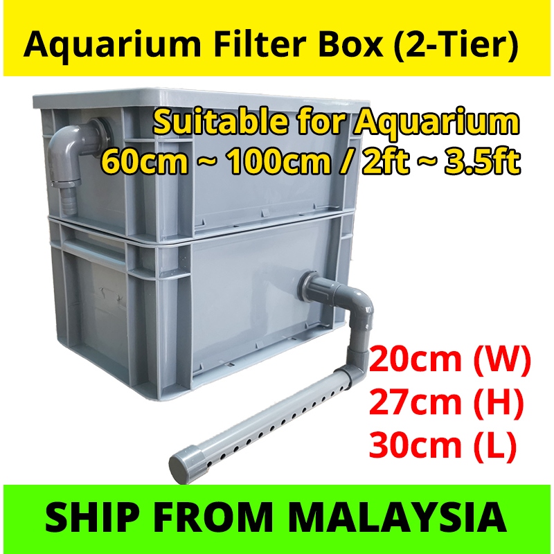 Aquarium Filter Box 2-Tier Indoor Outdoor Aquarium Rainfall Filter Box ...