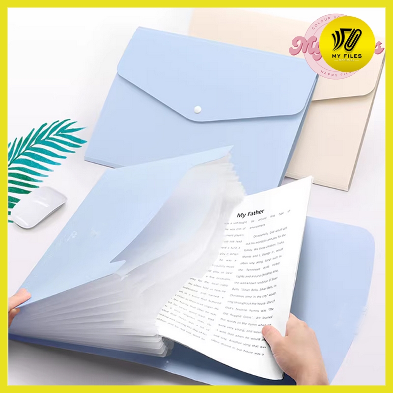 9 Pocket A4 Expanding File Multilayer Grid File Folder Document Student ...