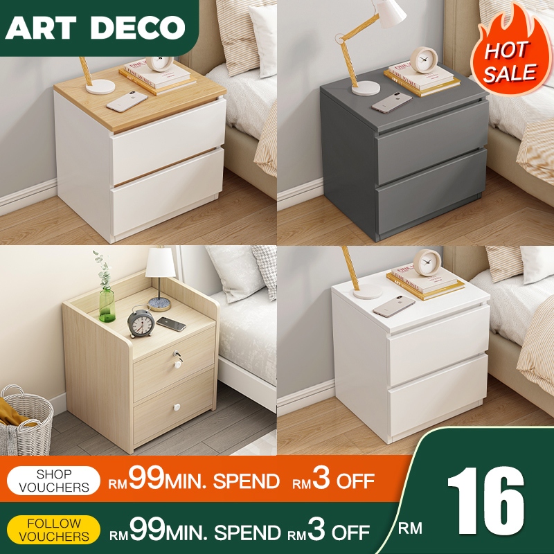 Side Table with Drawer Bedside Table Rack Kecil Tepi Katil Side Table ...