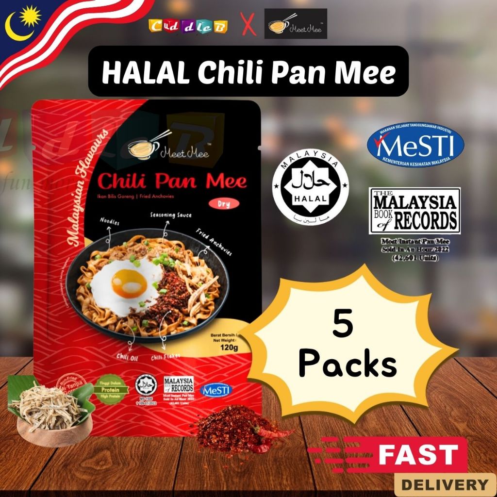 【HALAL】MEET MEE 5 Packs Pan Mee Noodle Mi Segera Instant Noodle Mee ...