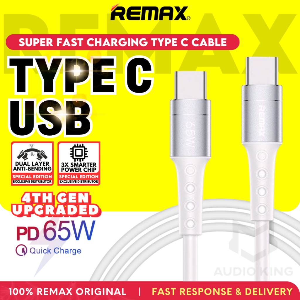 REMAX Power Type C To Type C 65W Super Fast Charging PD Kabel USB C ...