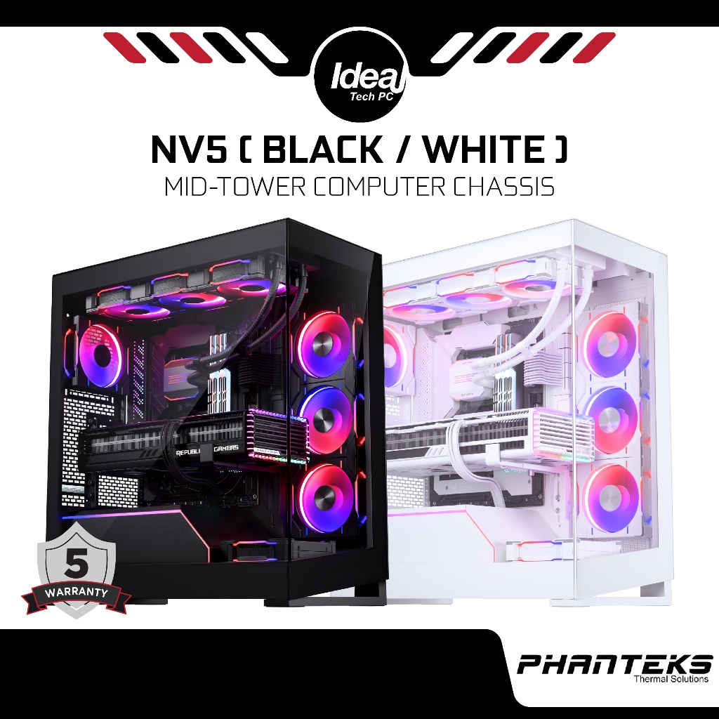 PHANTEKS NV5 | Satin Black / Matte White | High Airflow Performance ...