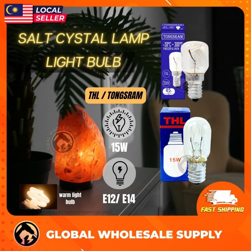 1PC THL / TONGSRAM E12/E14 15W Warm Light Effect Tabular Lamp Salt lamp ...