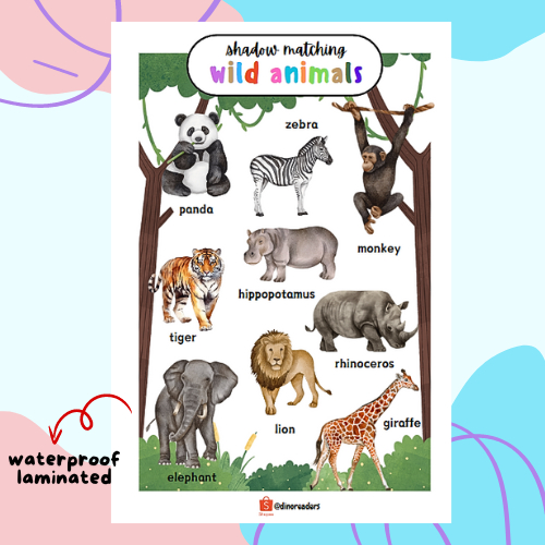 Match the Wild Animals, Shadow Matching, Busy Book, Toddler Activity ...