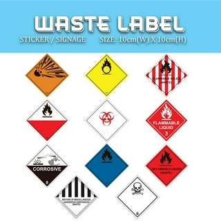 Flammable Schedule Waste Chemical Sticker / Hazchem Hazard Warning ...