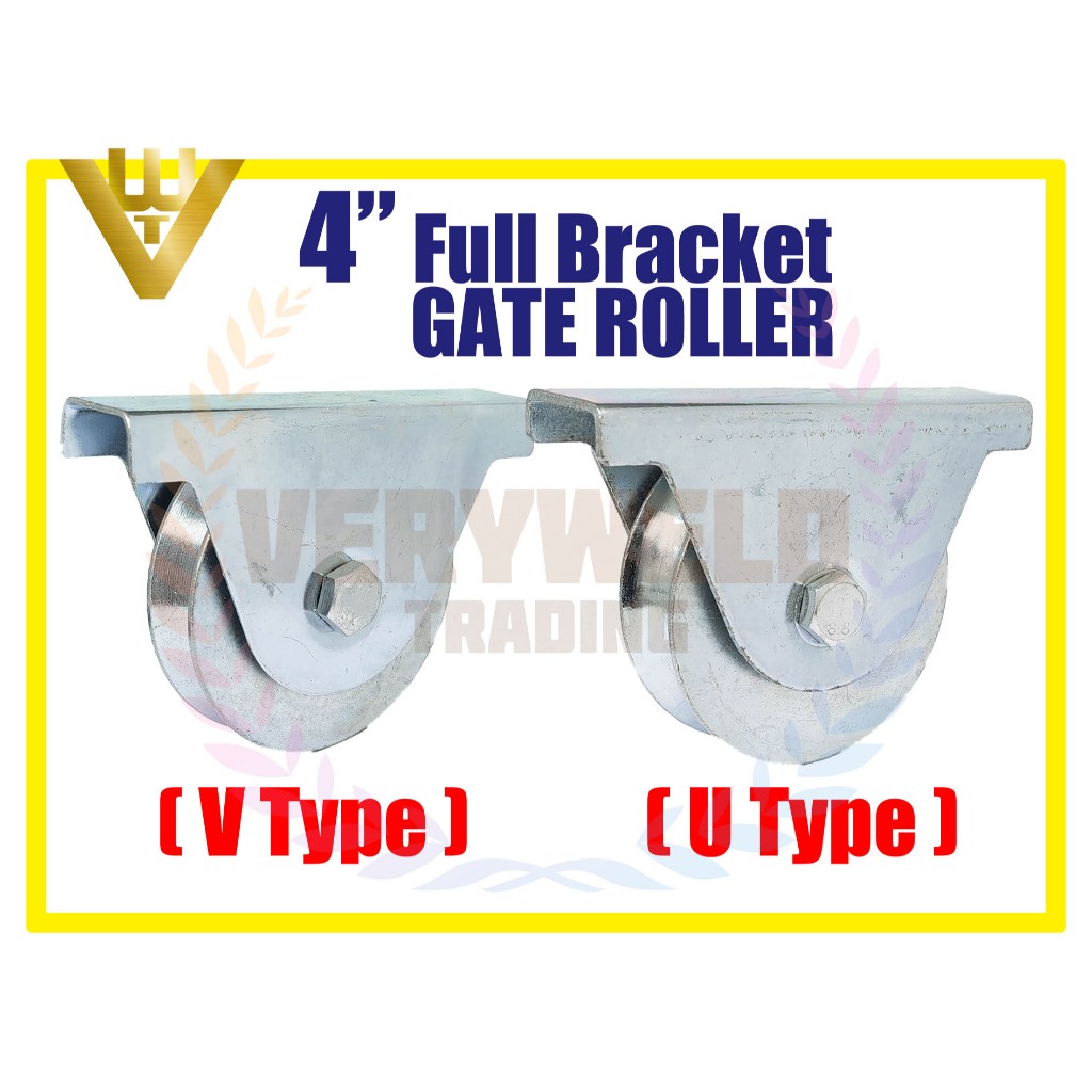 VERYWELD 4" (100mm) Gate Roller with Bracket / Pagar Besi / Sliding ...