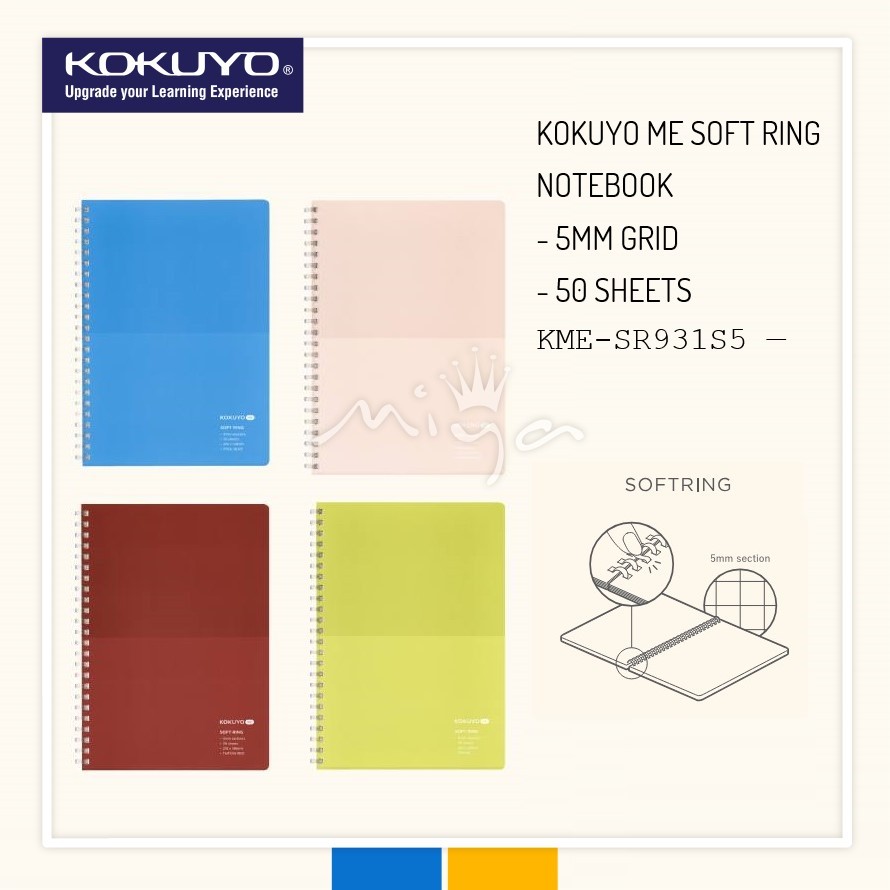 [ME SERIES] KOKUYO ME 2024 SOFT RING NOTEBOOK A5 -5MM GRID (50 SHEETS) | Shopee Singapore