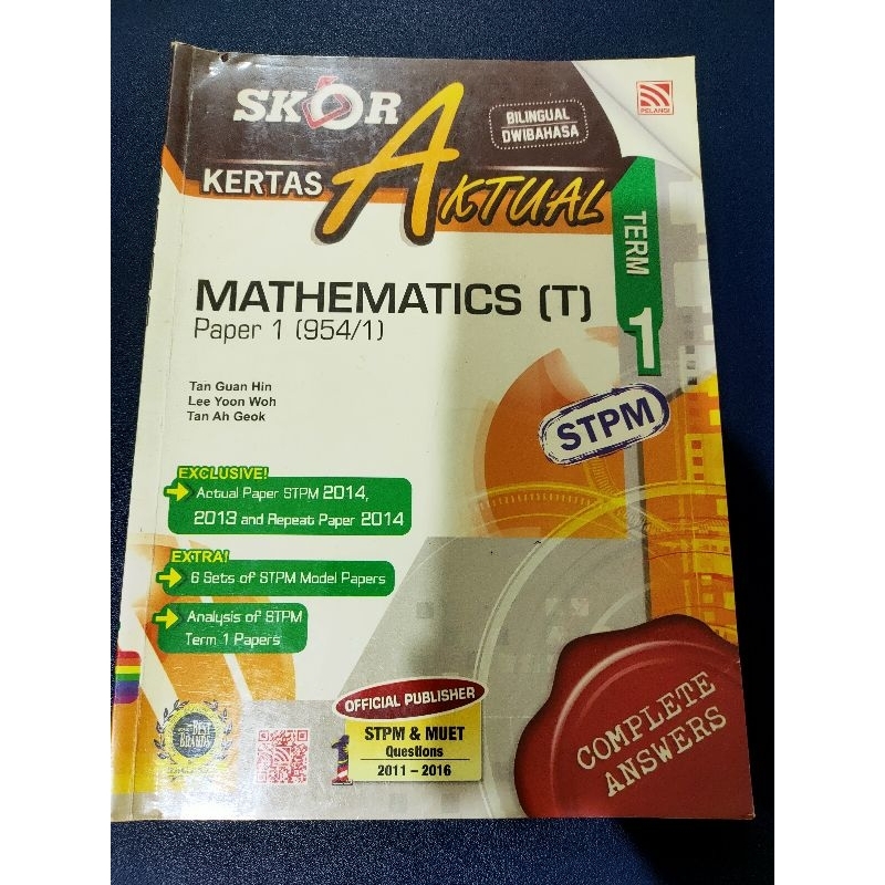 [ Preloved Books]Mathematics T STPM Term 1 Paper 1 with Answer Sheet ...