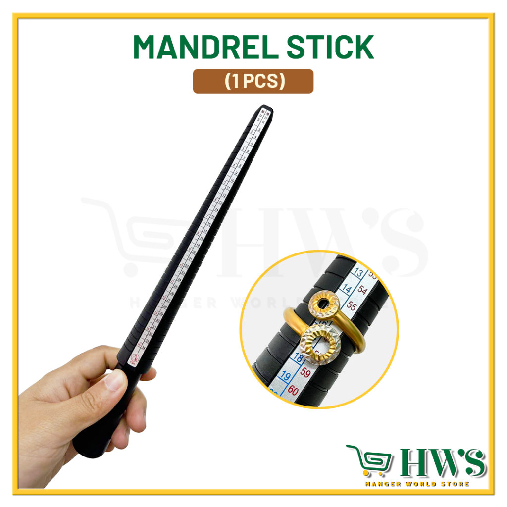 HWS RING SIZE MANDREL STICK FINGER JEWELRY SIZE TOOL RING SIZE ...