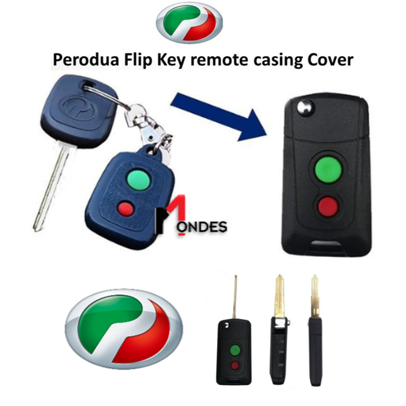 Perodua Myvi Kancil Kelisa Kembara Kenari Flip Key Remote Case Foldable ...
