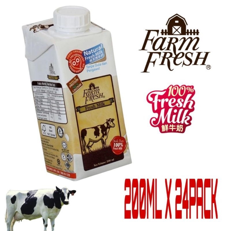 FARM FRESH UHT FRESH MILK (200ML x 24Pack) | Shopee Singapore
