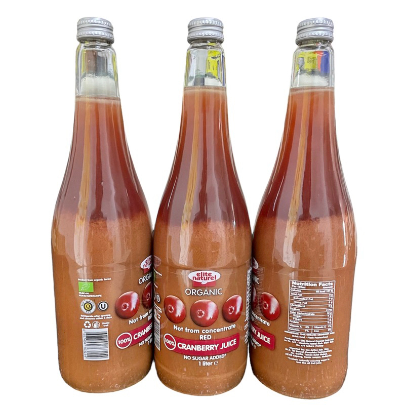 Lohas Elite Naturel Organic Pure Cranberry Juice 1 liters | Shopee ...