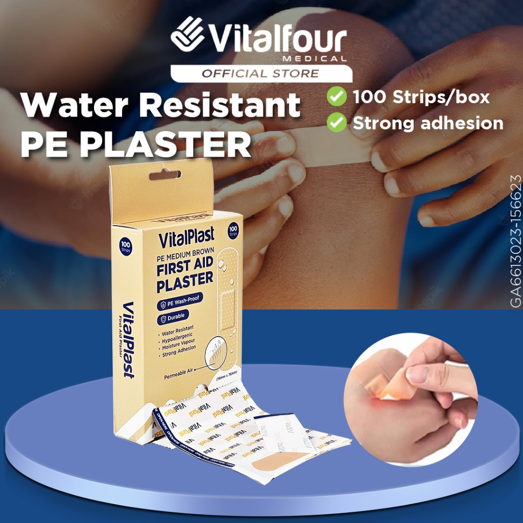 VitalPlast Water Resistant First Aid Plaster 100's Box | Shopee Singapore
