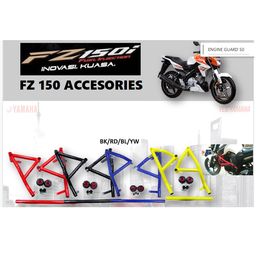 FZ150 V1-V2-V3 ENGINE CRASH BAR ENGINE GUARD FZ YAMAHA FZ-150 SIDE TEPI ...