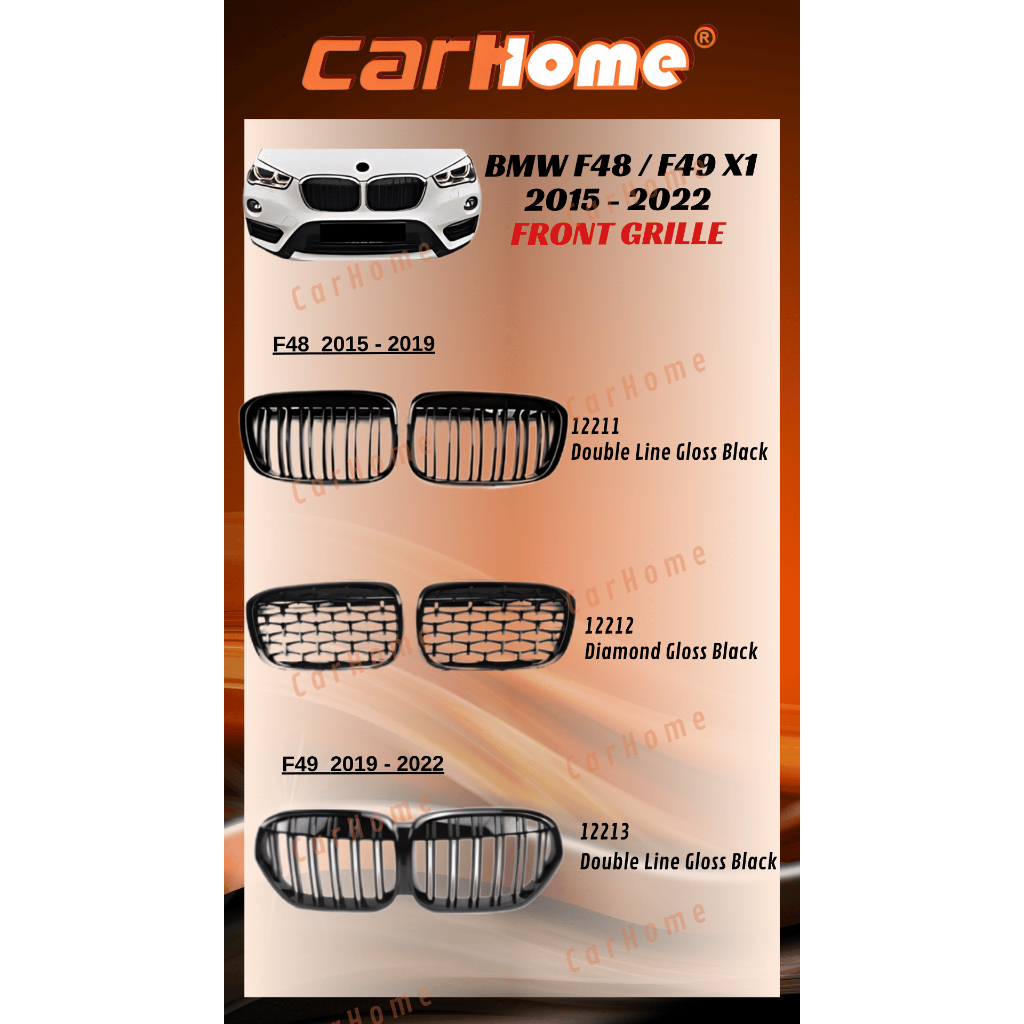 BMW F48 / F49 X1 2015 - 2022 Front Grille Body Kit Kidney Grilles Dual ...