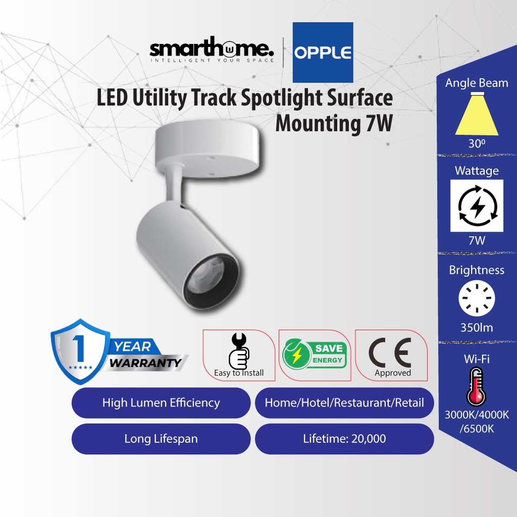 OPPLE LED Utility Track Spotlight Surface Mounting 7W (2020 Model ...