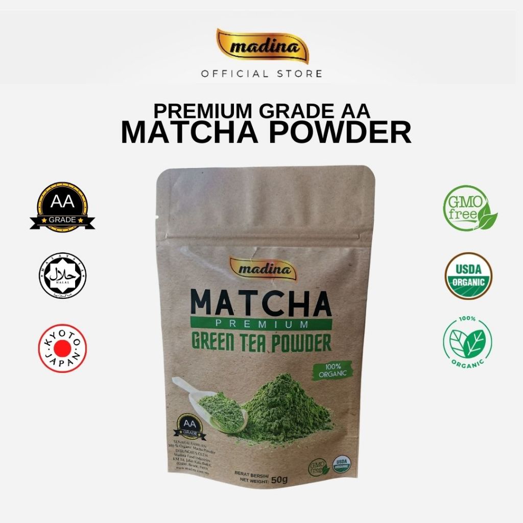 Madina Organic Matcha Premium Grade (AA) HALAL | Shopee Singapore