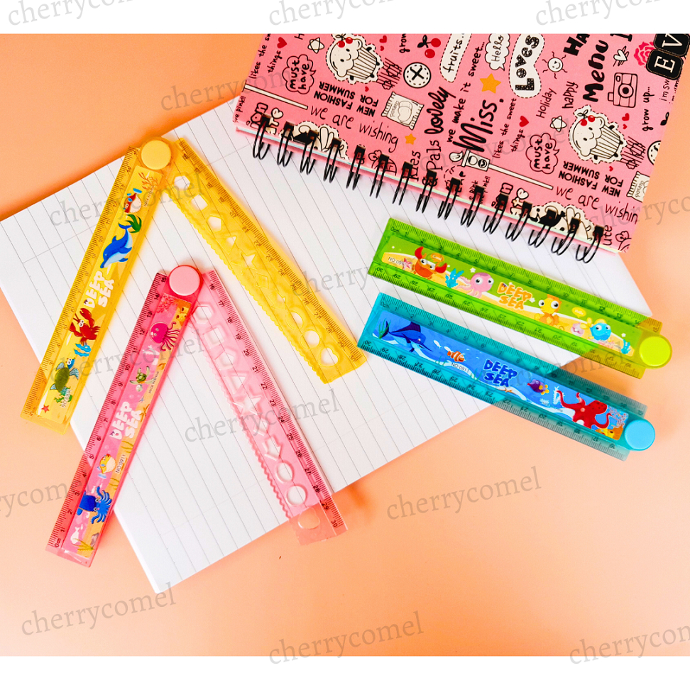 Foldable 30cm Cartoon Foldable Ruler Cartoon Ruler Cute School Ruler ...