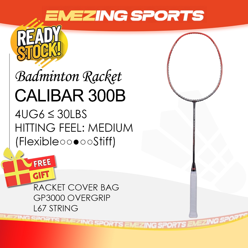 3D Calibar 300B Boost 4UG6 Badminton Racquet Unstrung (Free String ...