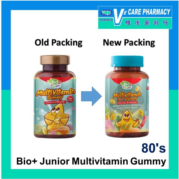 BioPlus Junior Multivitamin Gummy with Zinc & Minerals (80's) | Shopee ...