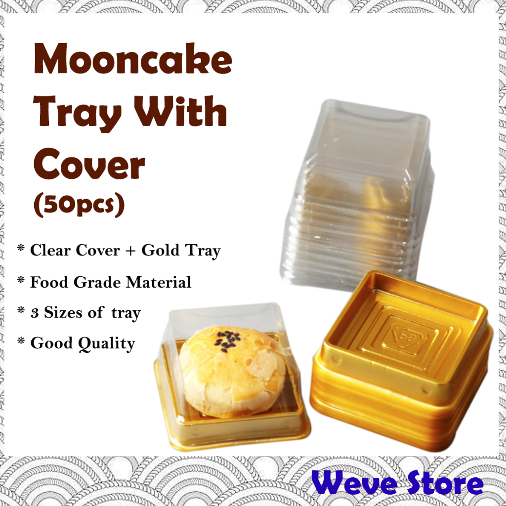 Mooncake Plastic Container with Cover Mooncake Tray Bekas Kuih Bulan ...