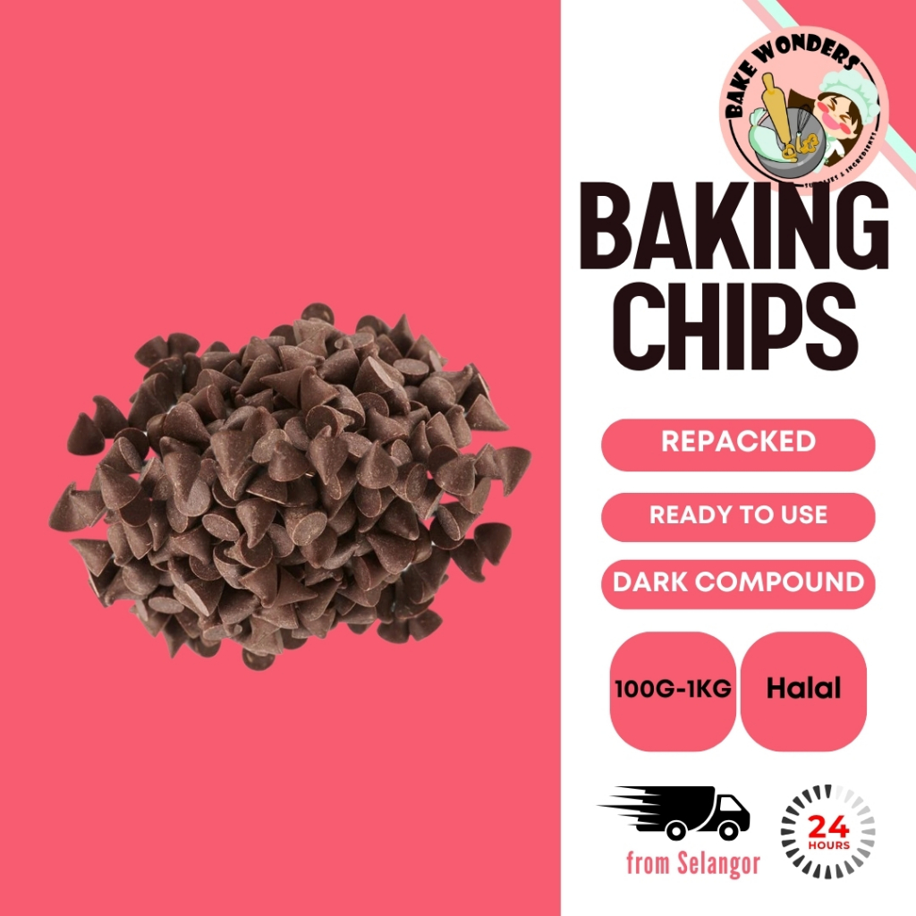 (100g/250g/500g/1kg) Premium Dark Compound Baking Chips/Dark Chips/Dark ...