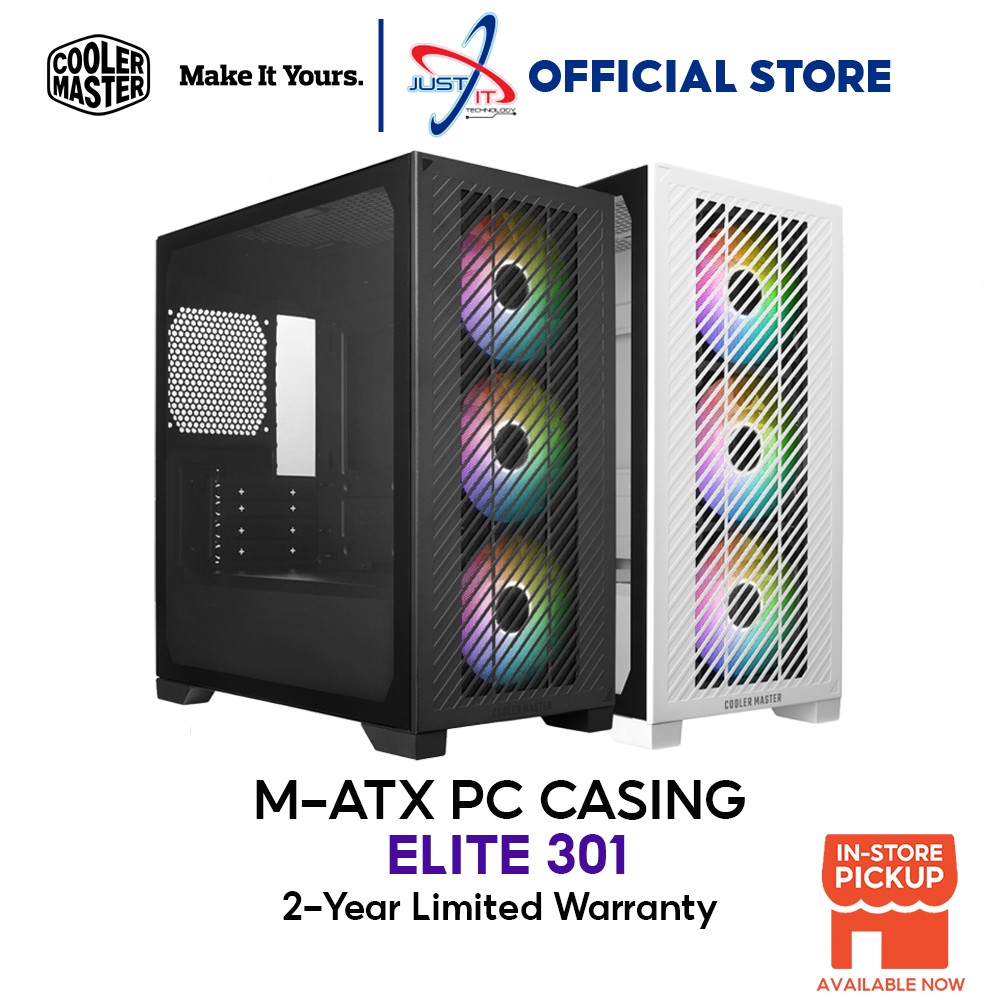 COOLER MASTER ELITE 301 M-ATX PC CASE / CASING ( PRE-INSTALL 3*120mm ...