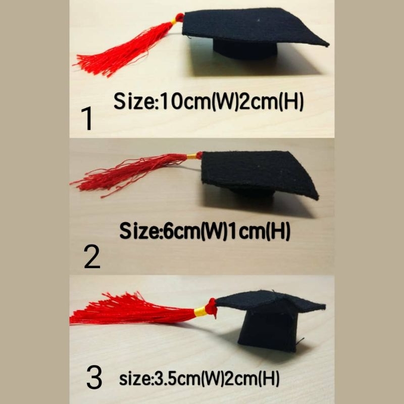 Mini Cap Convocation Graduation Mini Convo Cap for DIY Flower Cap 迷你毕业帽 ...
