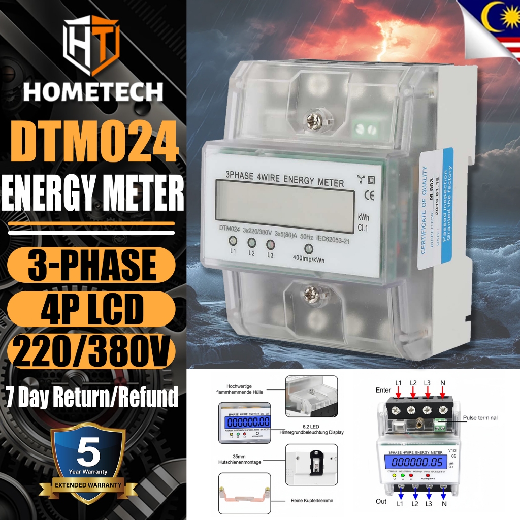 5-year warranty 220/380V 5-80A Energy Consumption Digital Electric ...