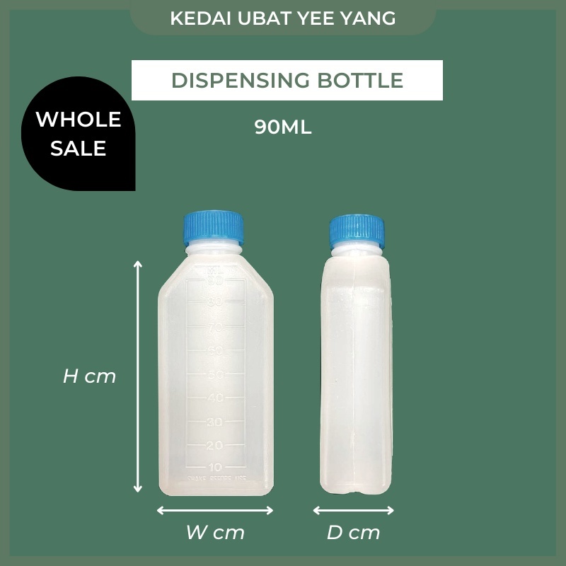 [90ml] Botol Ubat Isian Cecair; Dispensing Bottle; Medicine Bottle ...