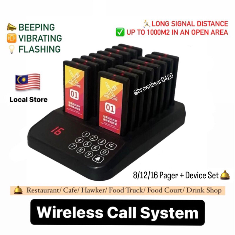 8/12/16 PAGERS】Restaurant Pager Wireless Calling System Buzzer ...