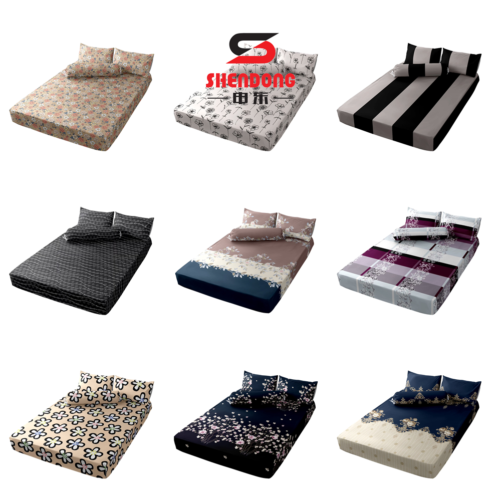 Queen 4 in 1 ( 150*200+30cm ) Fitted bedsheet set / surrounding rubber ...