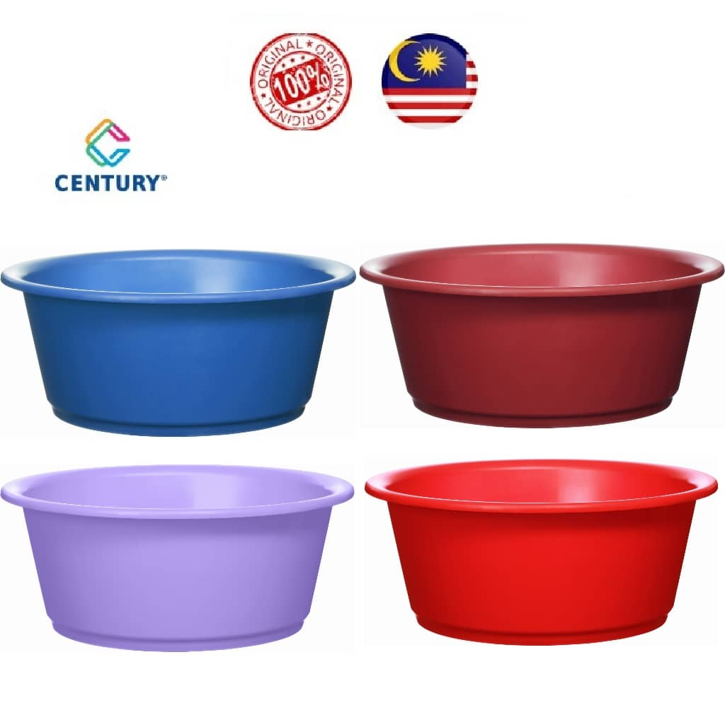 Century Basin 12" 14" 15" Wash Basin Plastic Round Basin Besen Cuci ...