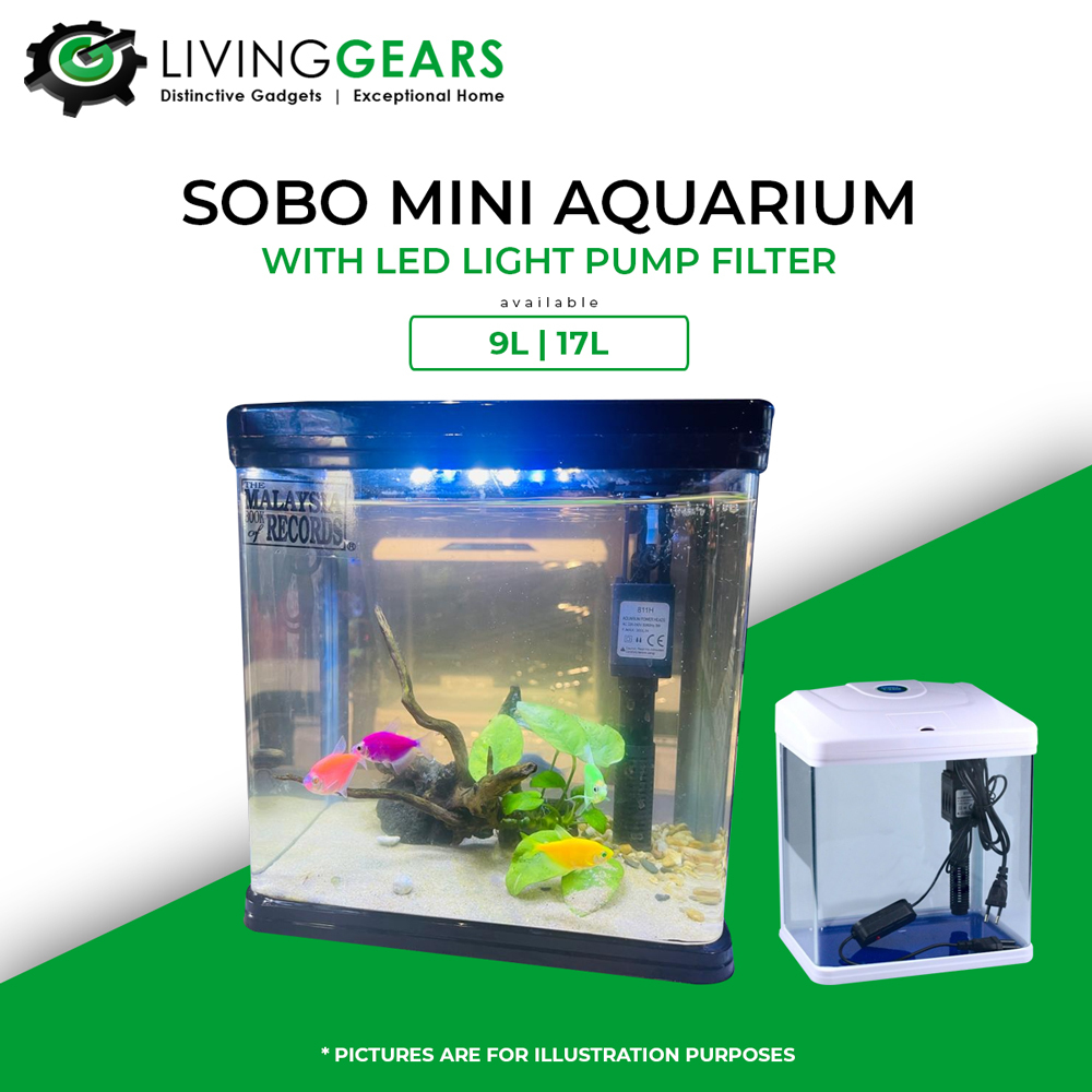 Sobo Mini Aquarium Complete Set With LED Light Pump Filter T-240F / T ...