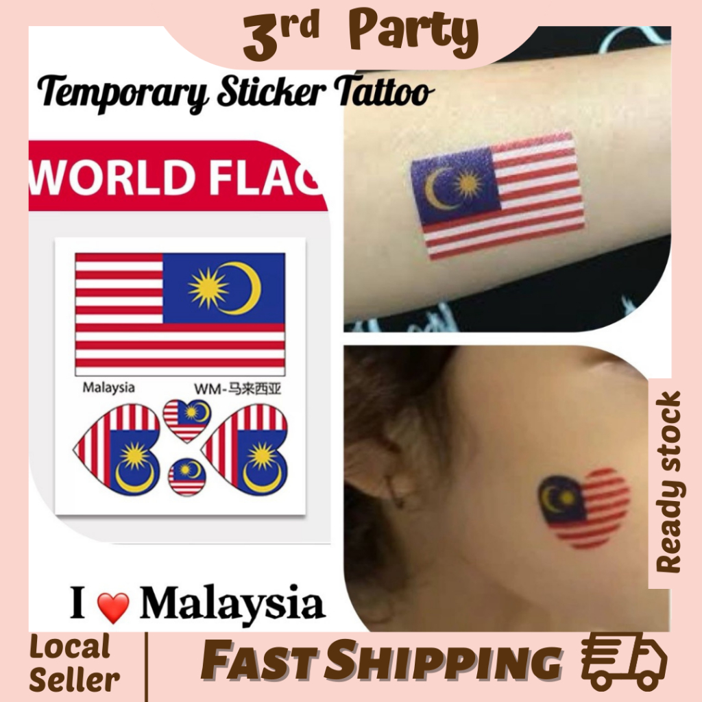Temporary Sticker Tattoo Flag Sticker Pipi Sticker Tatu Bendera Hari ...