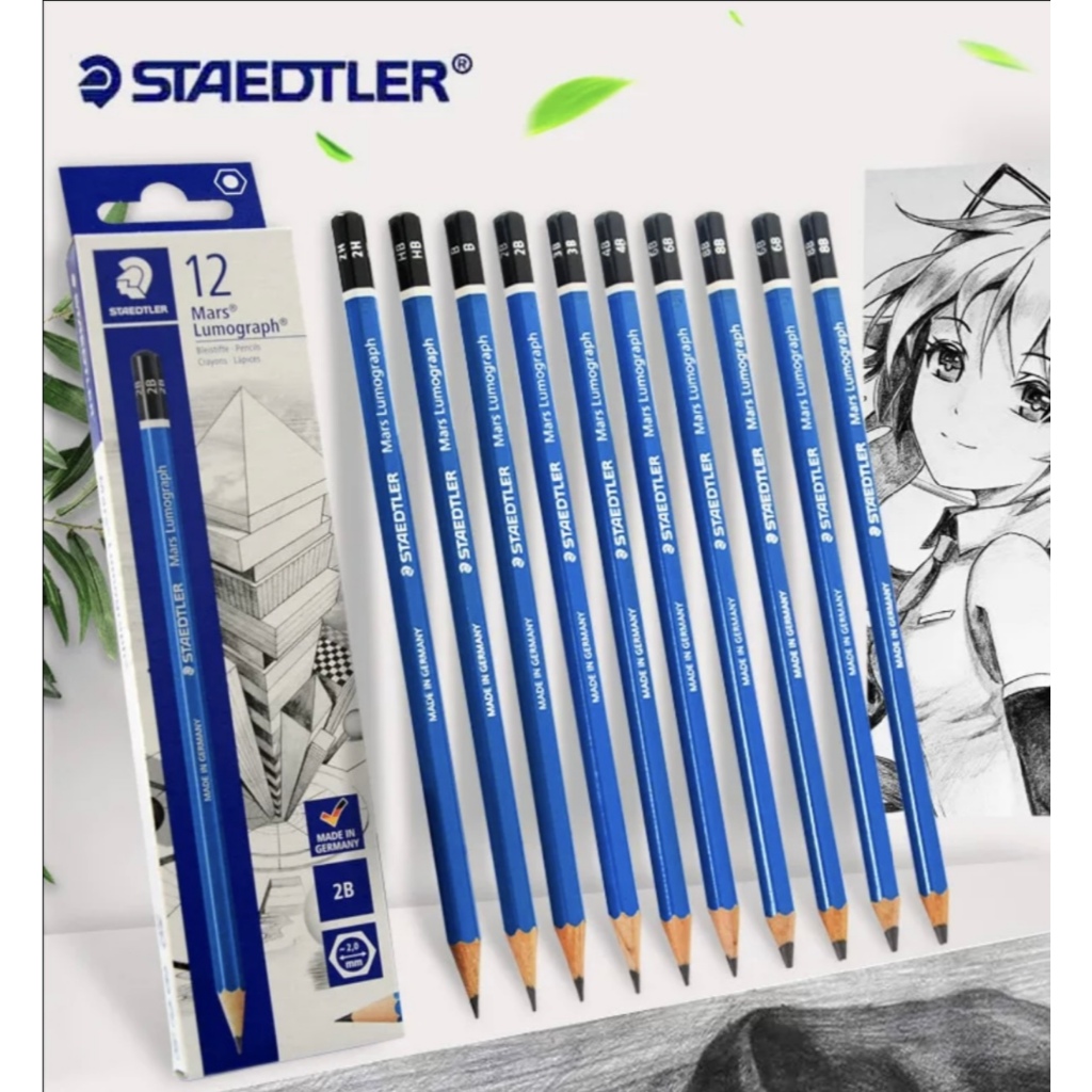 STAEDTLER Mars Lumograph Pencil Drawing Sketching Pensel Lukis 2B/3B/4B/5B/6B/7B/8B/9B/10B/11B ...