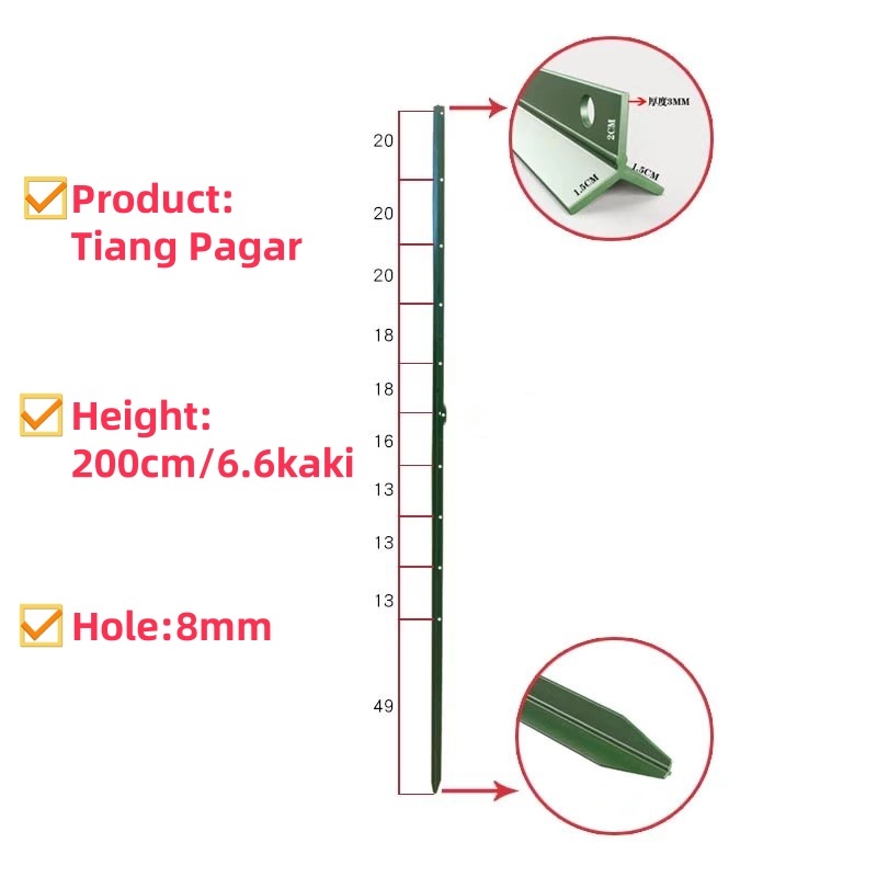 Pagar Lembu 3/4/5/6Kaki 2mm Tebal Pagar Kambing Cyclone Fence Pagar ...